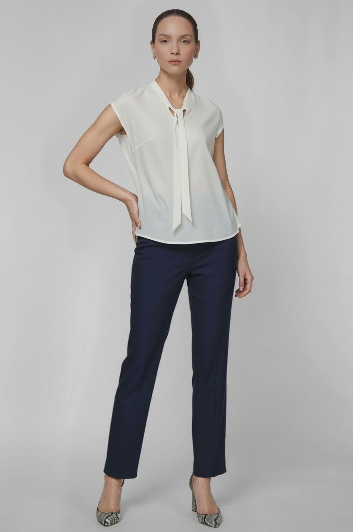 Scarlett Blouse in White | Ladies Smart Work Top | Nora Gardner